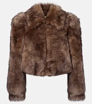 Chloé Cropped Shearling Jacket - Brown