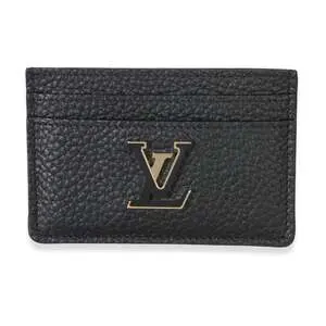 LOUIS VUITTON Taurillon Capucines Card Holder - Black