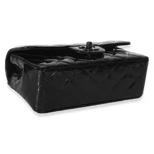 Chanel Quilted Patent Rectangular Flap Bag - Black
