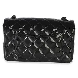 Chanel Quilted Patent Rectangular Flap Bag - Black