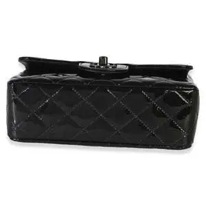 Chanel Quilted Patent Rectangular Flap Bag - Black