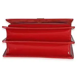 Saint Laurent Patent Leather Monogram Sunset Chain Bag - Red