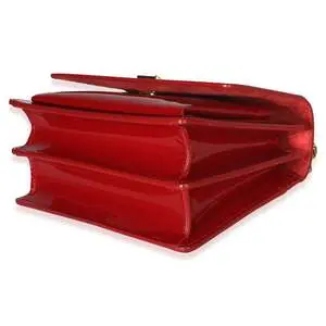 Saint Laurent Patent Leather Monogram Sunset Chain Bag - Red