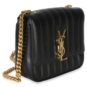 Saint Laurent Lambskin Matelassé Monogram Vicky Chain Bag