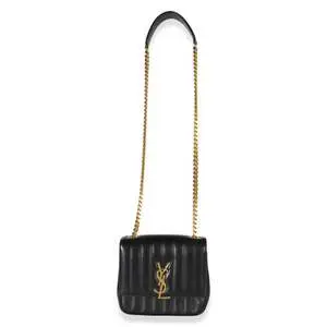 Saint Laurent Lambskin Matelassé Monogram Vicky Chain Bag