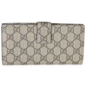 Gucci Gg Plus Monogram Gg Pierce Long Trifold Wallet