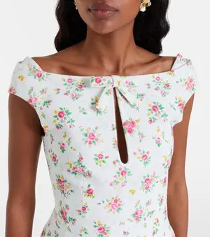 SHUSHU/TONG Floral Print Bow Detail Top