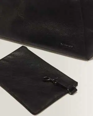 Dr. Martens Maxi Overdrive Leather Tote Bag With Laptop Sleeve And Pouch