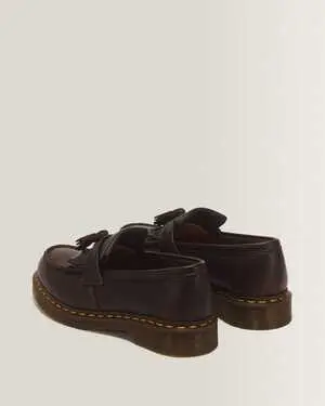 Dr. Martens Adrian Tassel Loafers In Ambassador Leather With Yellow Stitching