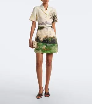 LEO LIN Brigitte Printed Linen-blend Shirt Dress