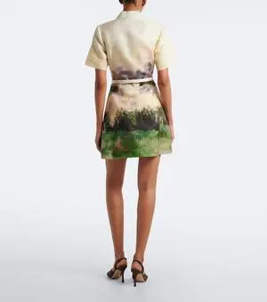 LEO LIN Brigitte Printed Linen-blend Shirt Dress