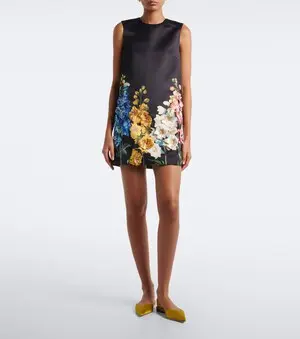 LEO LIN Yvonne Floral-appliqué Minidress