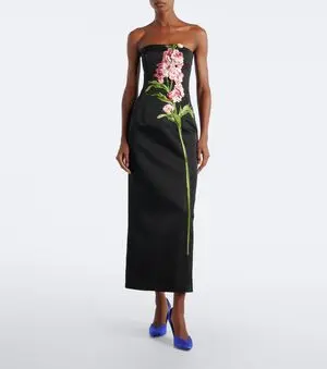 LEO LIN Rayna Floral Appliqué Bustier Maxi Dress