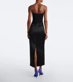 LEO LIN Rayna Floral Appliqué Bustier Maxi Dress
