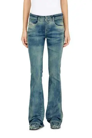 DIESEL® Bootcut Jeans Low Waist D-ebbey Medium Zip Fly - Blue
