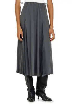 DIESEL® Ribbed Jersey And Chiffon Midi Skirt