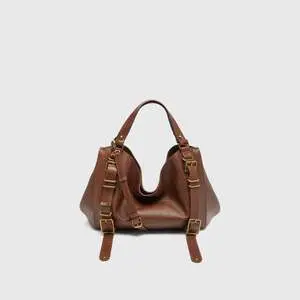 DIESEL® D-one Medium Top Handle Bag In Treated Leather - Brown