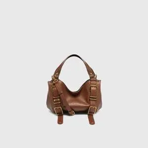 DIESEL® Treated Leather Top-handle Bag - Brown