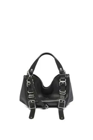 DIESEL® D-one-small Top-handle Bag In Treated Leather - Black