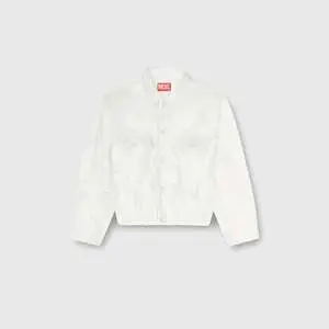 DIESEL® Elasticated Trucker Jacket In Denim - White