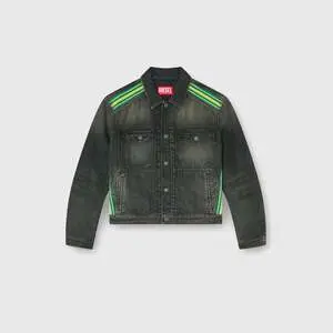 DIESEL® Striped Shoulder Band Trucker Jacket - Grey