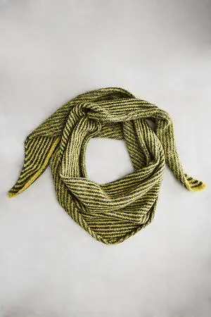 TERRAIN Striped Triangle Scarf - Yellow