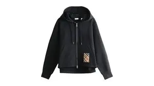 Burberry Harper Zip-up Hoodie With Check Detail