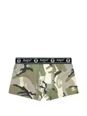 AAPE BY *A BATHING APE Moonface-detail Camo-print Boxers - Green