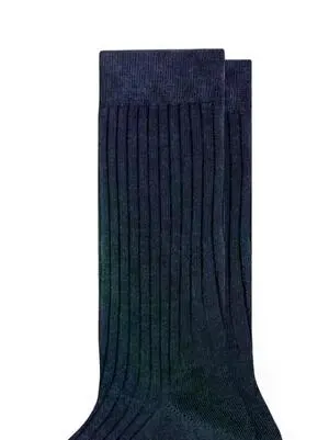 Pantherella Ribbed Knit Crew Socks With Logo Detail