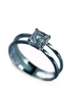 SOLO FOR DIAMONDS Diamond Double-band Ring In 14k Gold - Silver