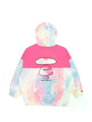 AAPE BY *A BATHING APE Tie-dye Zip-up Hoodie With Moonface Motif