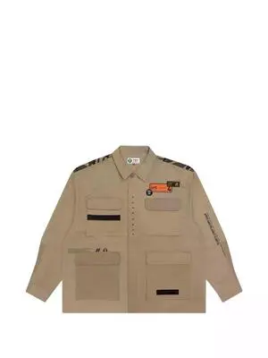 AAPE BY *A BATHING APE Moonface Military Shirt - Neutrals