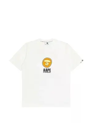 AAPE BY *A BATHING APE Moonface Graphic-print T-shirt - Neutrals