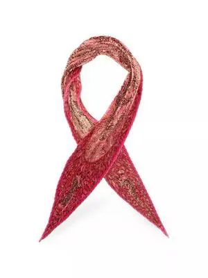 Hermès 2000-2015 La Legende Du Poisson Corail Pleated Silk Scarf Scarves - Multicolour