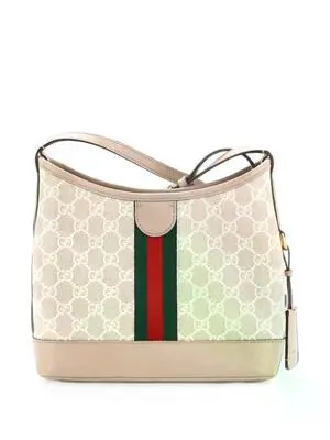 Gucci Ophidia Open Bucket Bag Gg Coated Canvas With Leather Small Shoulder Bag
