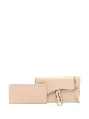 Dior Calfskin Saddle Wallet On Chain Crossbody Bag - Neutrals