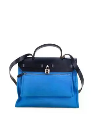 Hermès Herbag Zip Leather And Toile 31 Shoulder Bag