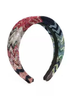 Missoni Zigzag-knit Padded Headband - Blue