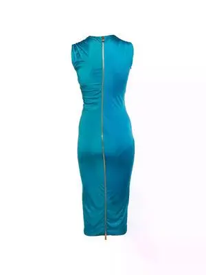 Versace Ruched Sleeveless Maxi Dress