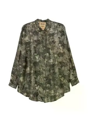 UMA WANG Floral-print Long-sleeve Shirt - Green