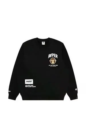 AAPE BY *A BATHING APE Aaper Embroidered Sweatshirt - Black