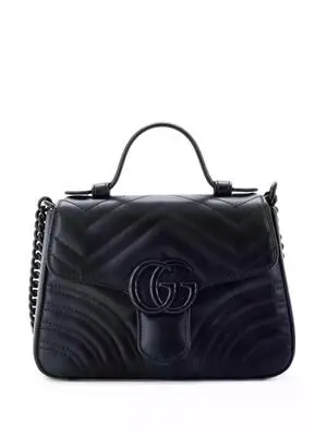 Gucci Gg Marmont Monochrome Matelassé Leather Mini Satchel