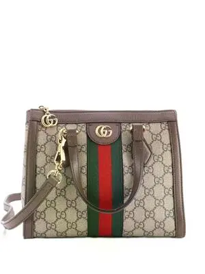 Gucci Ophidia Top Handle Gg Coated Canvas Small Tote Bag - Brown