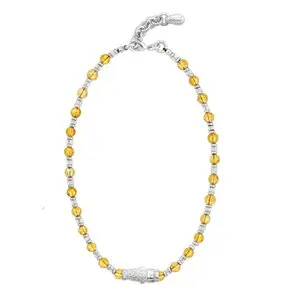 CORSO JEWELRY Silver Choker With Citrine And Koi Motif - Yellow