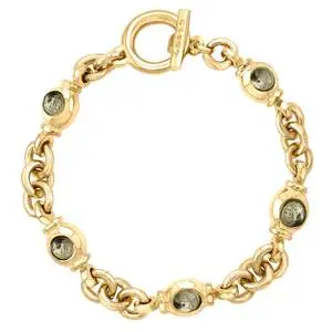 CORSO JEWELRY 22k Gold-plated Pyrite Bracelet - Green
