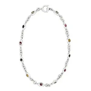 CORSO JEWELRY Ponza Multi-stone Choker Necklace - Silver