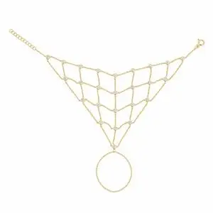 SPERO LONDON Sterling Silver Mesh Hand Harness Bracelet