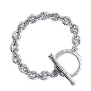 CORSO JEWELRY Bruna Link Bracelet With Omega Clasp - Silver