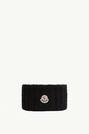 Moncler Cable Knit Alpaca Blend Headband - Black