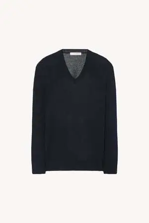 THE ROW Phora V-neck Cashmere Sweater - Black